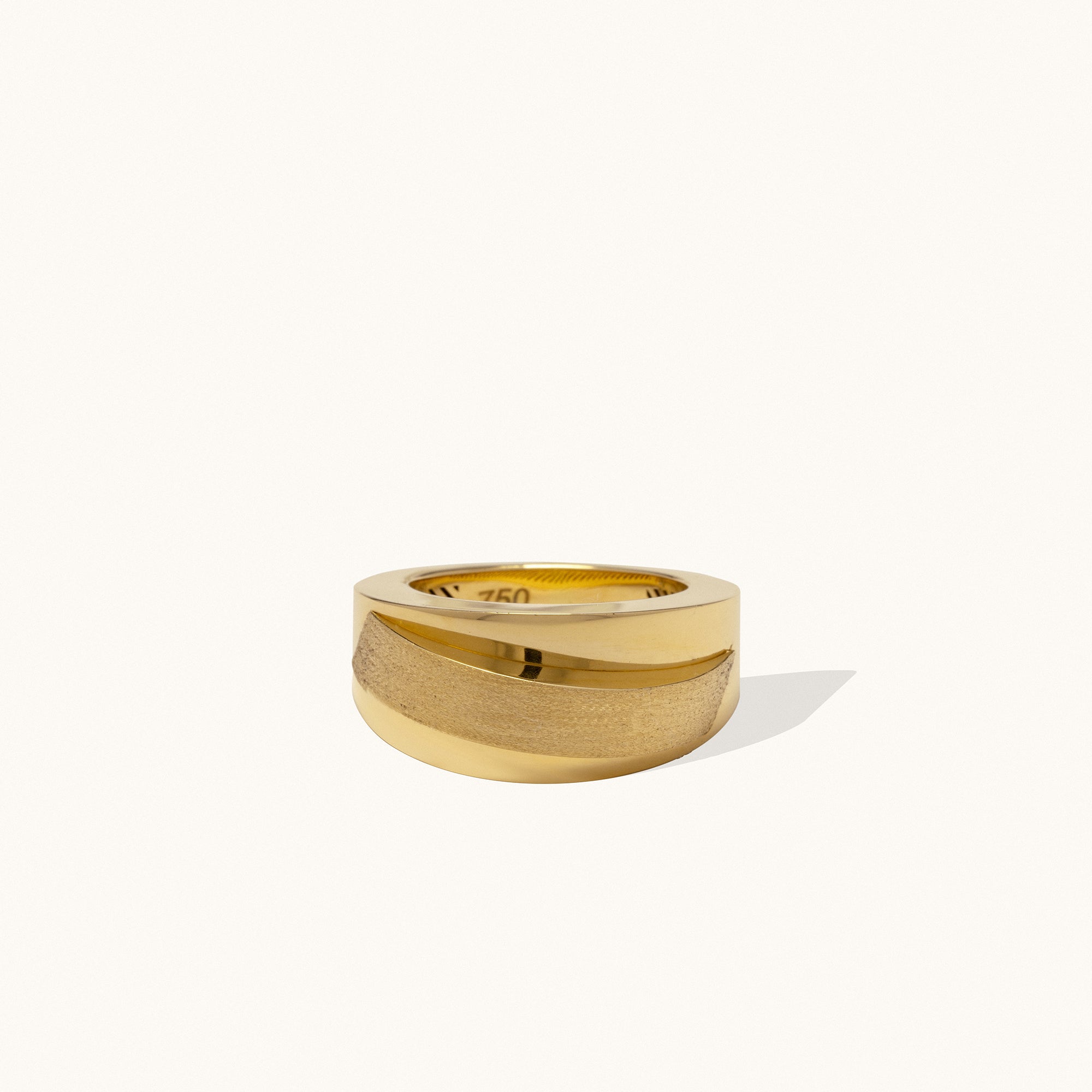 Brushed Matte Whisper Gold Ring | Subtle Elegance