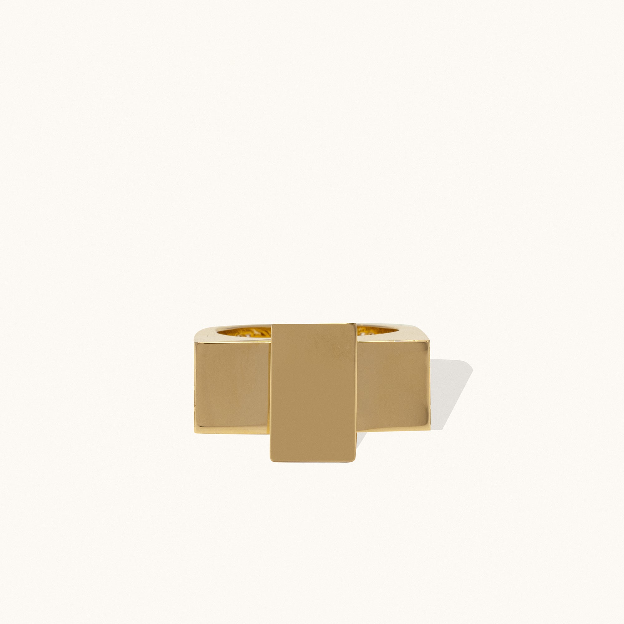 Block Gold Ring | Minimalist Geometric Gold Ring Design